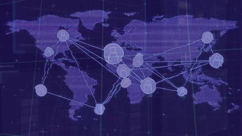 Premium Stock Video Animation Of Network Of Connections With Icons Over World Map