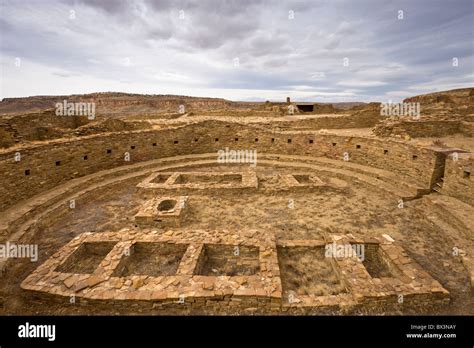 Native American Great Kiva In Pueblo Bonito Chaco Culture National