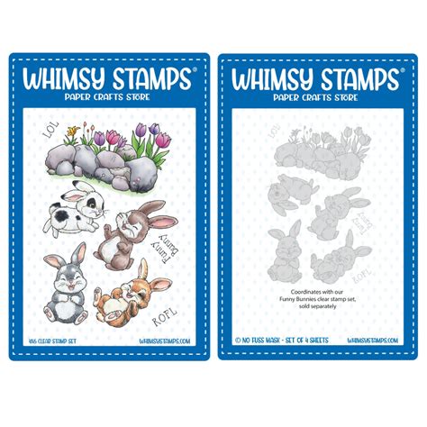 Whimsy Stamps Funny Bunnies Clear Stamp And Nofuss Masks Set Simon