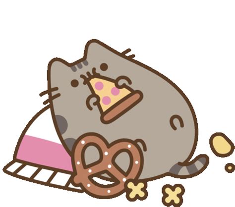 Pusheen Eating  Pusheen Eating Fastfood Discover And Share S