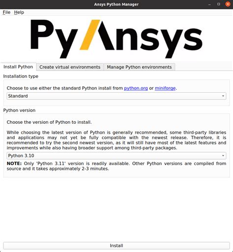 ansys python manager 0 3 now available on linux ansys developer portal