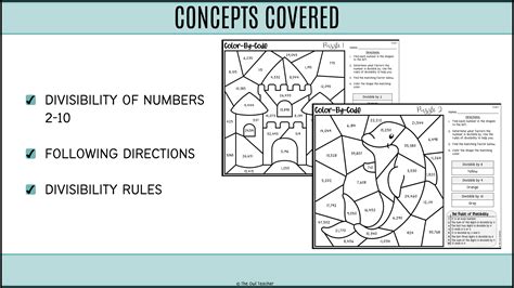 Divisibility Color By Number Activity The Owl Teacher