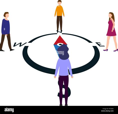 People Come To The Compass From Different Sides People From All Over