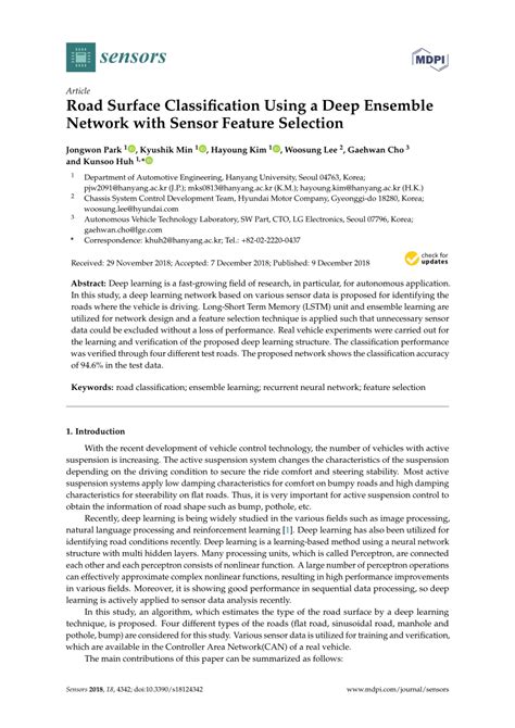 Pdf Road Surface Classification Using A Deep Ensemble Network With
