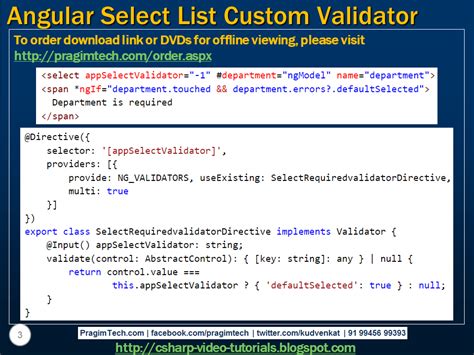 Sql Server Net And C Video Tutorial Angular Select List Required Custom Validator Slides