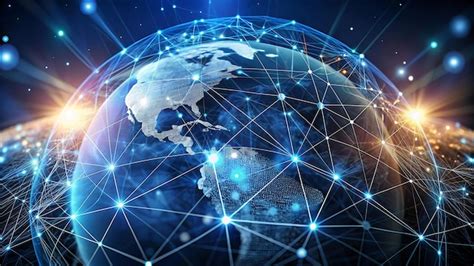 Global Network Connections Digital World Interconnectivity Premium Ai Generated Image