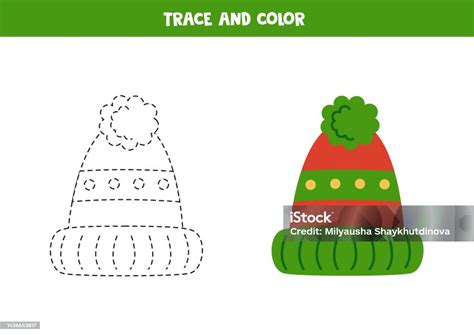 귀여운 빨간 겨울 모자를 추적하고 색칠하십시오 어린이를 위한 워크시트 0명에 대한 스톡 벡터 아트 및 기타 이미지 0명 개인 장식품 겨울 Istock