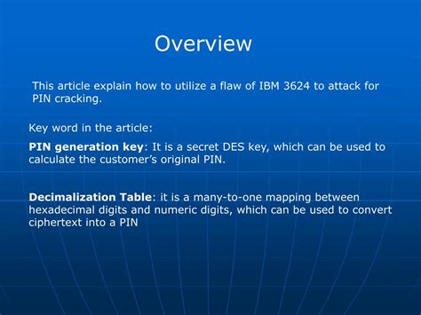 Ppt Decimalisation Table Attacks For Pin Cracking Powerpoint