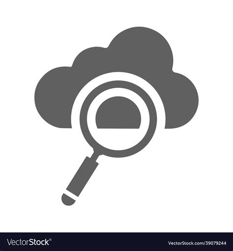 Cloud Search Icon Gray Graphics Royalty Free Vector Image