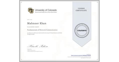 Mahnoor Khan On Linkedin Completion Certificate For Fundamentals Of Network Communication