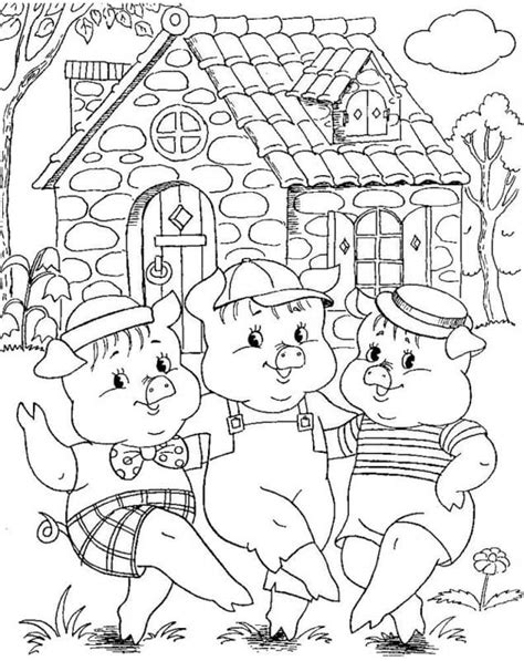 Dibujos De Los Tres Cerditos Para Colorear E Imprimir Coloringlib