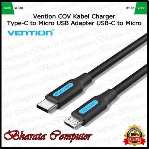 Jual Vention Cov Kabel Charger Type C To Micro Usb Adapter Usb C To Micro M Shopee Indonesia