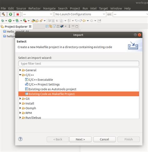 Import An Iss Eclipse Project Into Eclipse For C C Developers