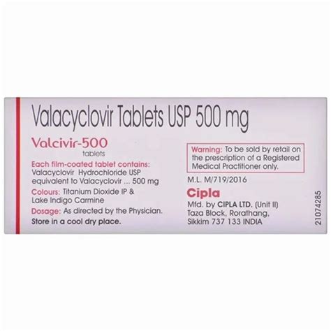 Valacyclovir 500 Mg Tablets At ₹ 400stripe Valacyclovir Tablet In