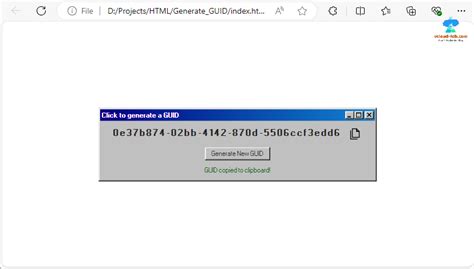Html Javascript Generate Guid Vgeek Tales From Real It System