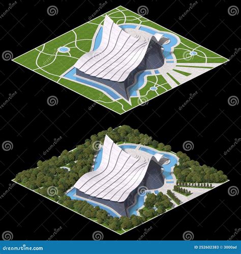 Futuristic 3d Tiled Game Architecture Stock Illustration Illustration Of Construction