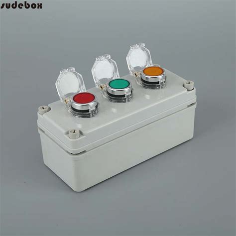 Ip65 Plastic Enclosure Push Button Switch Control Box With 3 Holes