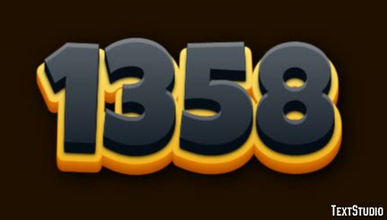1358 Text Effect and Logo Design Number