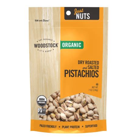 Organic Pistachios Dry Roasted And Salted Woodstockfoods
