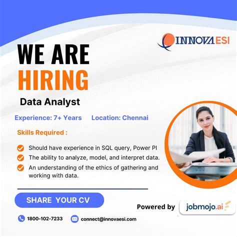 Jobopening Hiringnow Dataanalyst Sql Powerbi Chennaijobs Techcareers Innovaesi