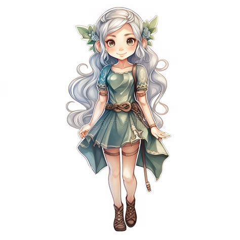 Ai Generated Illustration Of A Young Female Fantasy Elf Princess In A
