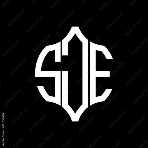 Sje Letter Logo Sje Best Black Background Vector Image Sje Monogram Logo Design For