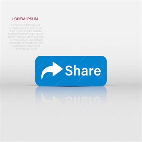 Premium Vector Share Button Icon In Flat Style Arrow Sign Vector Illustration On White