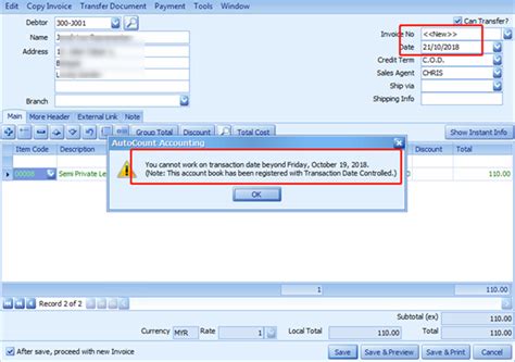 troubleshooting save invoice error you cannot work on transaction