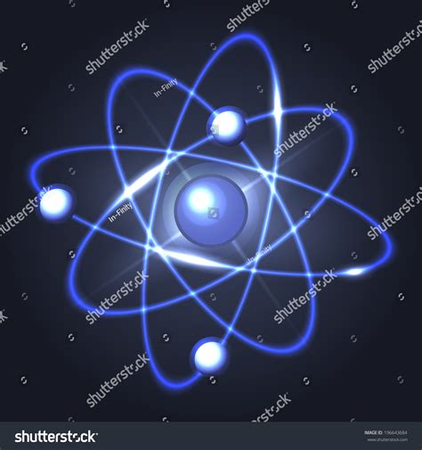 Model Abstract Atom Structure Vector Illustration Stock Vector Royalty Free 196643684