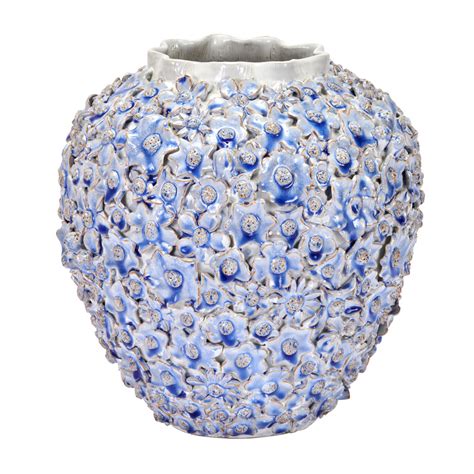 Large Light Blue Ceramic Floral Vase V237llb