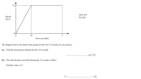speed distance time including graphs past paper questions for igcse