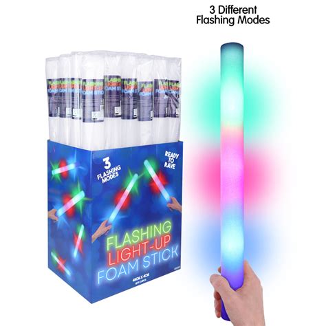 Multi Colour Led Foam Glow Stick 48cm Each Party Packs