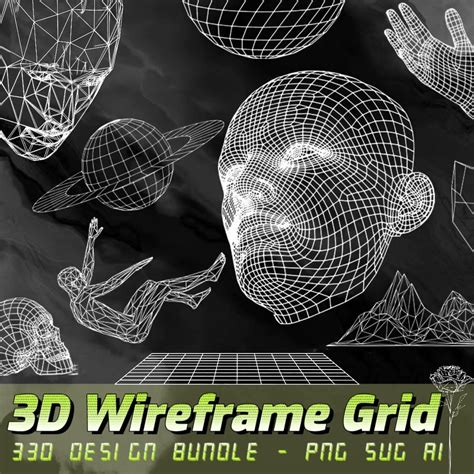 300 Wireframe Grid 3d Bundle Futuristic Design For Gamer Modern Element For App Interface