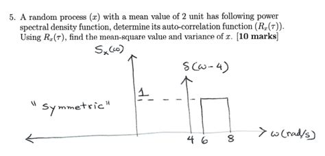 solved 5 a random process x with a mean value of 2 unit