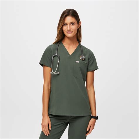 Casaca De Uniforme Médico Con Un Bolsillo Catarina™ Para Mujer Musgo · Figs