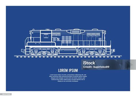 전기 디젤 기관차 간단한 청사진 그림 기관차에 대한 스톡 벡터 아트 및 기타 이미지 기관차 설계도 기차 Istock