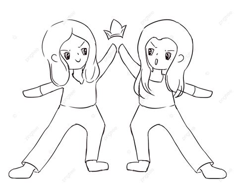 박 수 를 치면 바로 여자 와 하 이 파 이브 하고 즐 거 운 치 며 만화 의 손 일러스트 그림 을 그린다 단번에 일치 하 다 여학생 살을 빼다 Png 일러스트 및