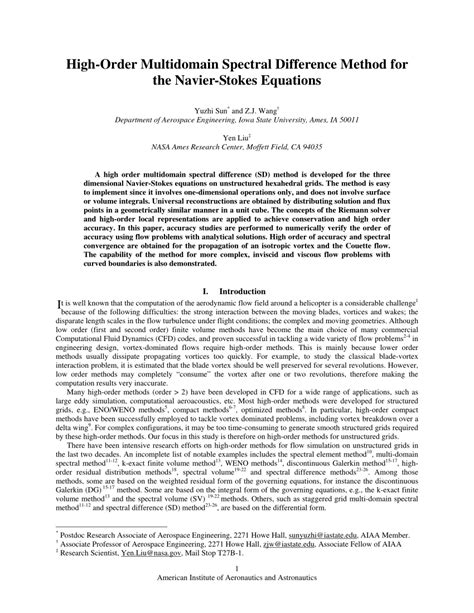 Pdf High Order Multidomain Spectral Difference Method For The Navier Stokes Equations On