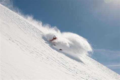 Premium Photo Freeride Skier Going Fast Downhill
