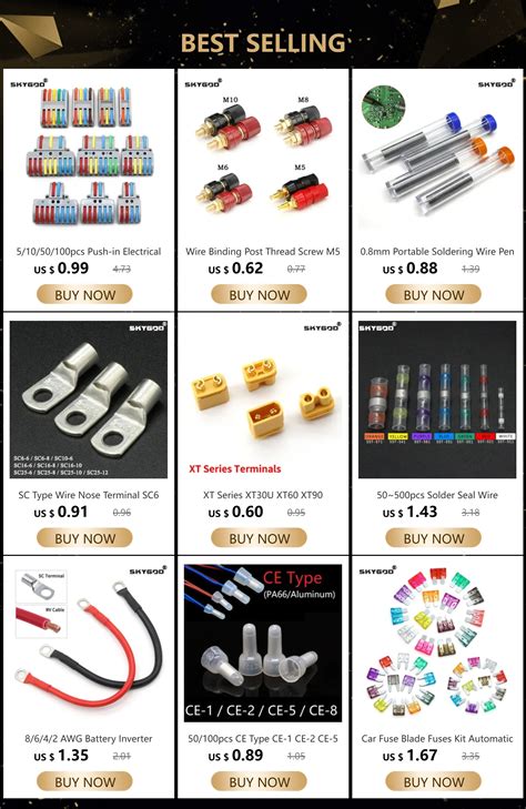 Copper Crimp Connector Cable Lugs Variety Pack Camping Gear Camping Nicknacks