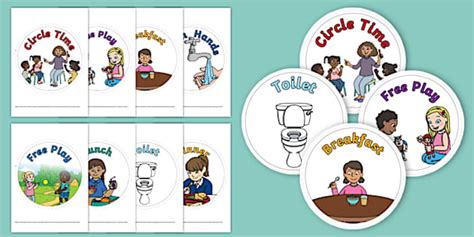 Daily Routine Circle Display Cut Outs Teacher Made