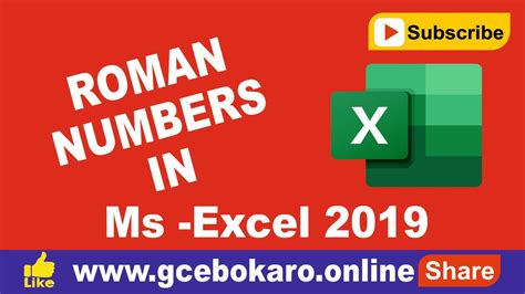 roman numbers in ms excel youtube