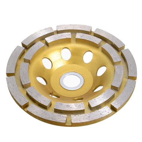 1pc 115mm 그라인딩 휠 디스크 다이아몬드 보울 컵 다이아몬드 코팅 이중 행 콘크리트 그라인더 디스크 화강암 석재 세라믹