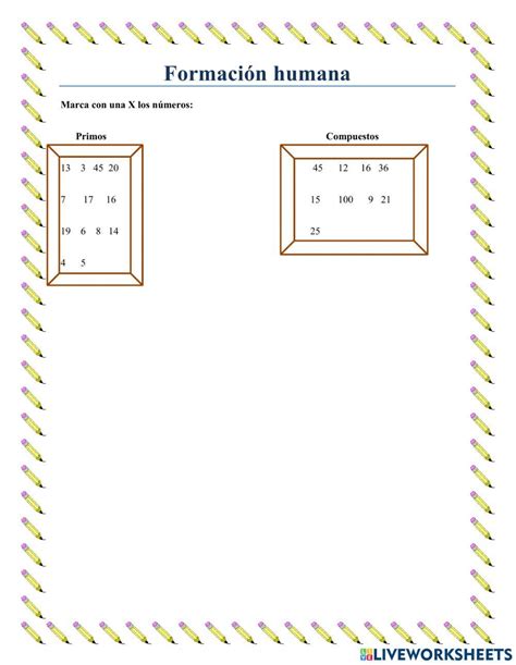 Números Primos Free Interactive Worksheets 761214