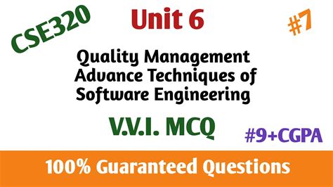 Unit MCQs CSE Quality Management LPU YouTube