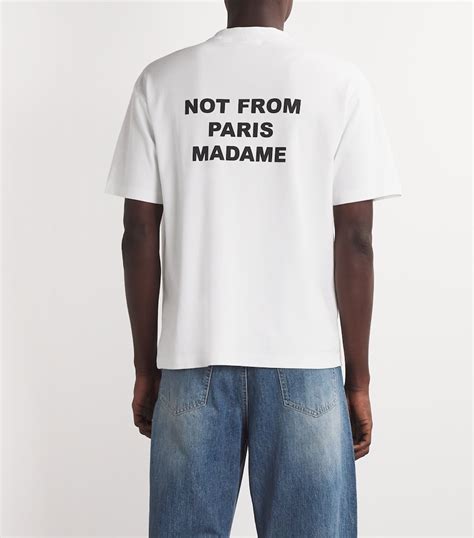 Drôle De Monsieur White Cotton Slogan T Shirt Harrods Uk