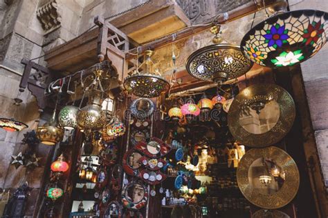 Souvenirs On The Khan El Khalili Famous Bazaar And Souq Or Souk In The