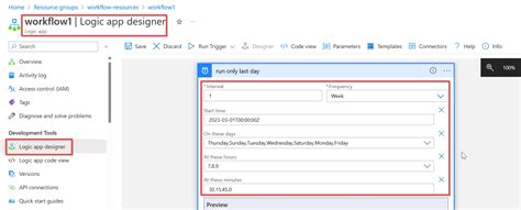 Setup Monthdays Property In Case Of Trigger Recurrence Logic App With