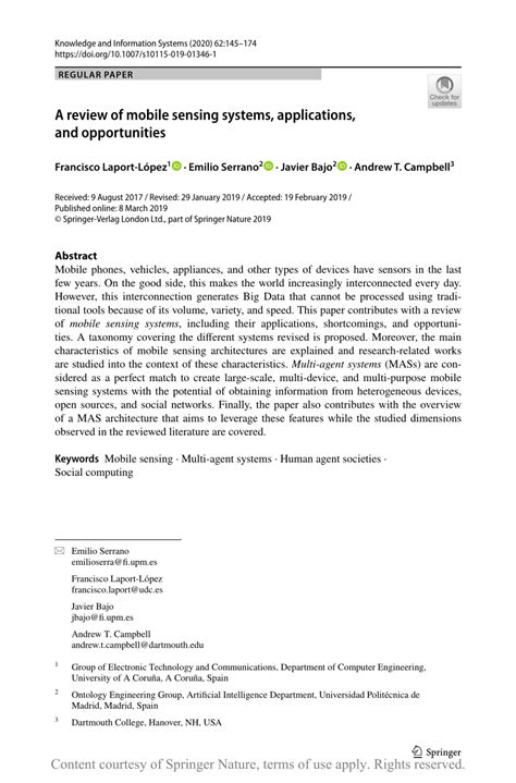 a review of mobile sensing systems applications and opportunities