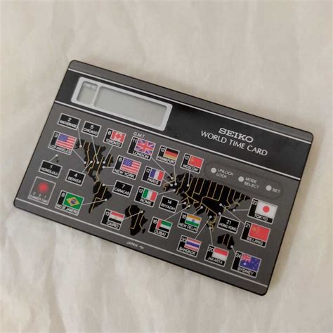 ワールドタイムカード Seiko Ek450f Yj30 4001 検索セイコー World Time Card 昭和レトロ カード型時計